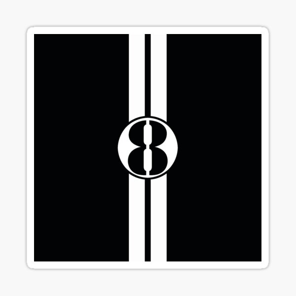 "Racing stripes #8 (white & black)" Sticker for Sale by Steve-R | Redbubble