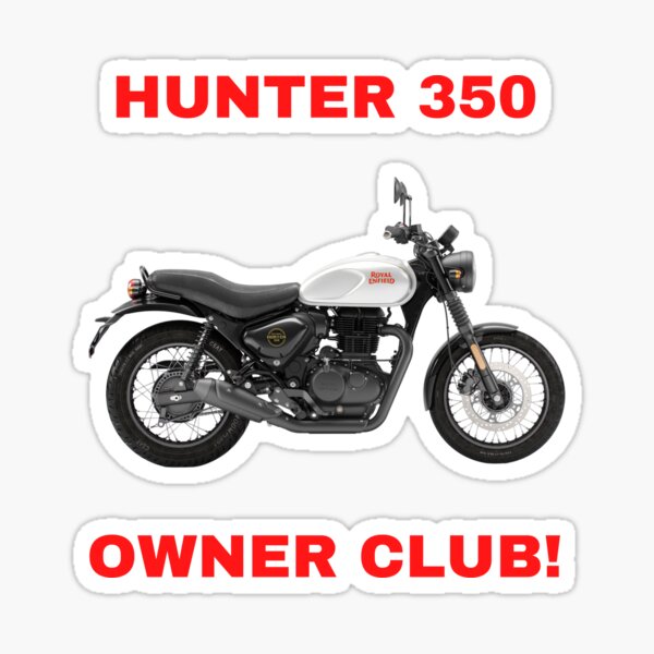Pegatina «Royal Enfield Hunter 350 Factory White Owner Motorcycle Club ...