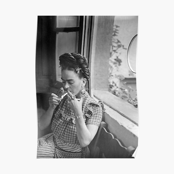"Rare Frida Kahlo Smoking " Poster for Sale by Osumarts | Redbubble