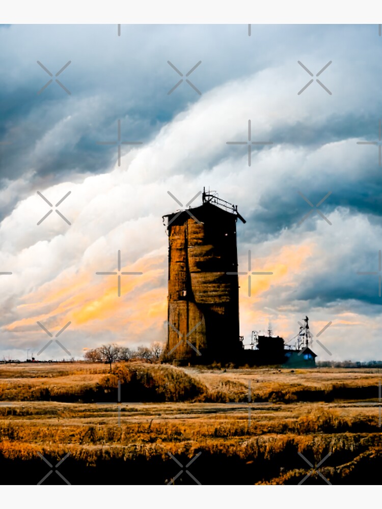 "The Death of The Grain Elevator" Sticker for Sale by theblueofmyeye ...
