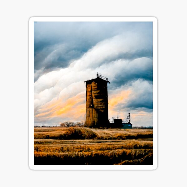 "The Death of The Grain Elevator" Sticker for Sale by theblueofmyeye ...