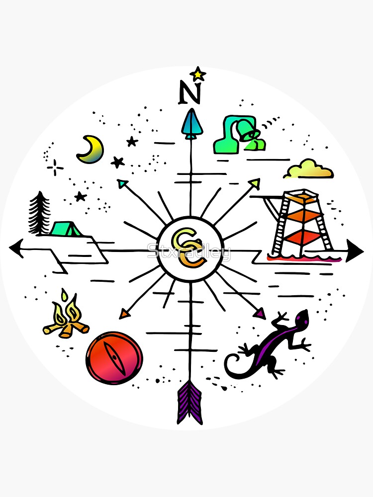 "Camp Classen Compass" Sticker for Sale by Stxradley | Redbubble