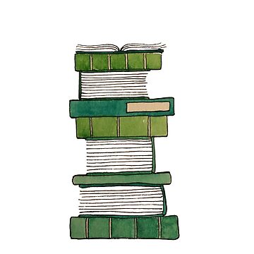 "Green Book Stack" Sticker for Sale by Emma Mildred Cowell | Redbubble