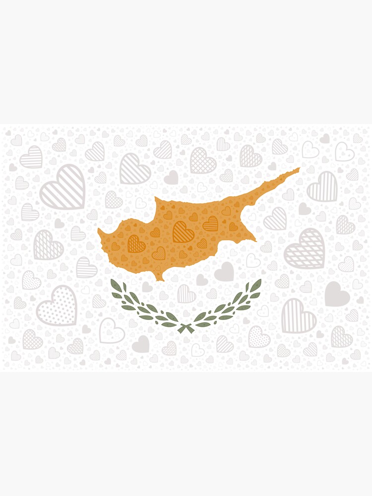 "High Quality Patriotic Flag of Cyprus country filled with hearts ...