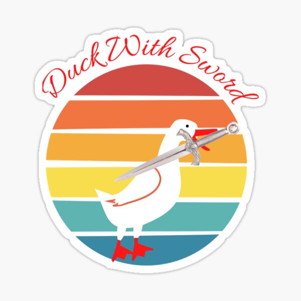 "Duck with a sword " Sticker for Sale by EllisOtis | Redbubble