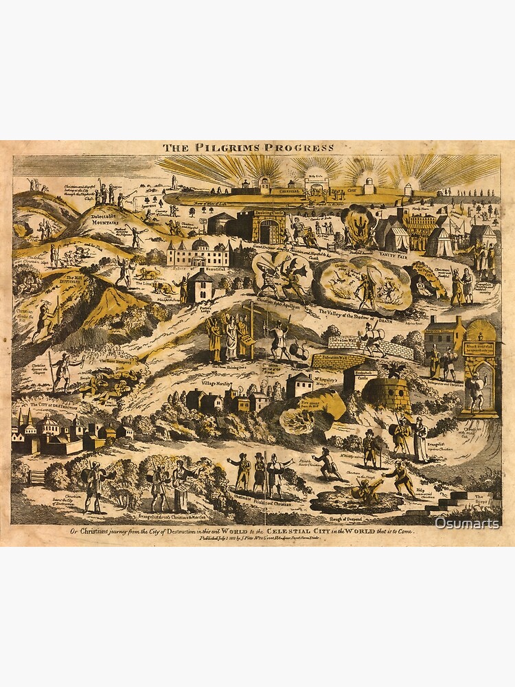 "Vintage The Pilgrim's Progress Map 1813" Photographic Print for Sale ...