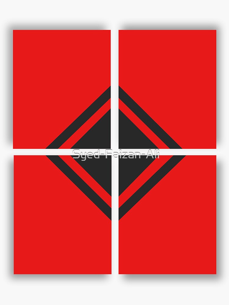 "Elegant Square Red" Sticker for Sale by Syed-Faizan-Ali | Redbubble