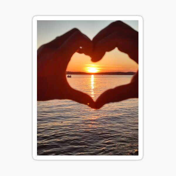 "heart sunset" Sticker for Sale by metkatetka777 | Redbubble