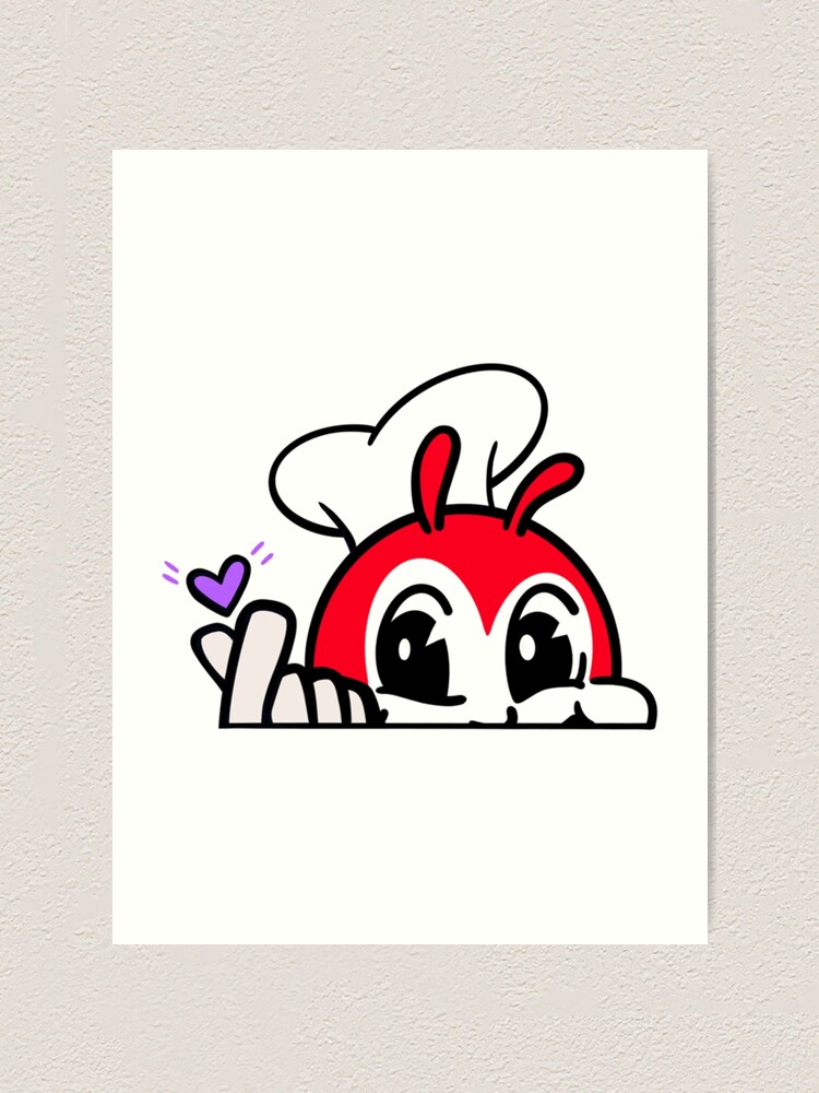 "ARMY PURPLE JOLLIBEE PEEKING FINGER HEART FILIPINO " Art Print for ...