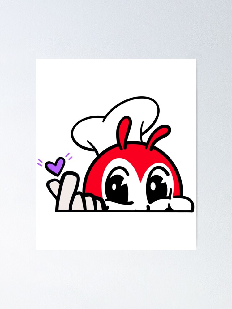 "ARMY PURPLE JOLLIBEE PEEKING FINGER HEART FILIPINO " Poster for Sale ...
