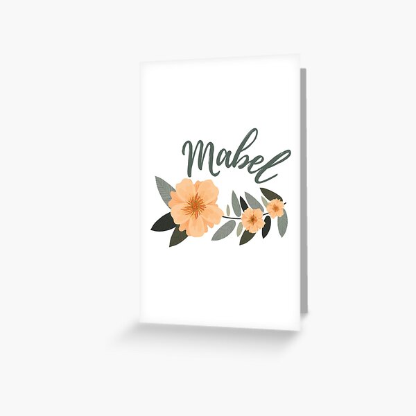 "Mabel Name With Pretty Flowers | Neutral Color Colour Name Design ...