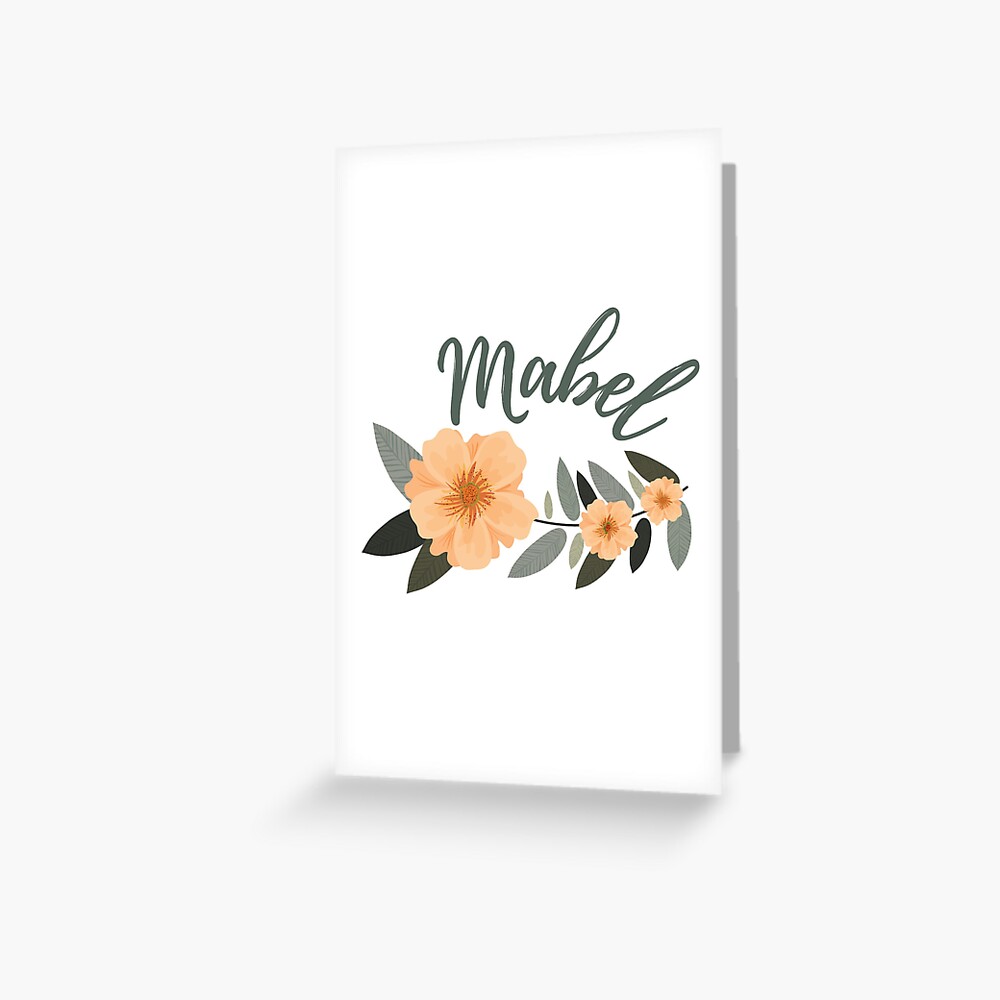 "Mabel Name With Pretty Flowers | Neutral Color Colour Name Design ...