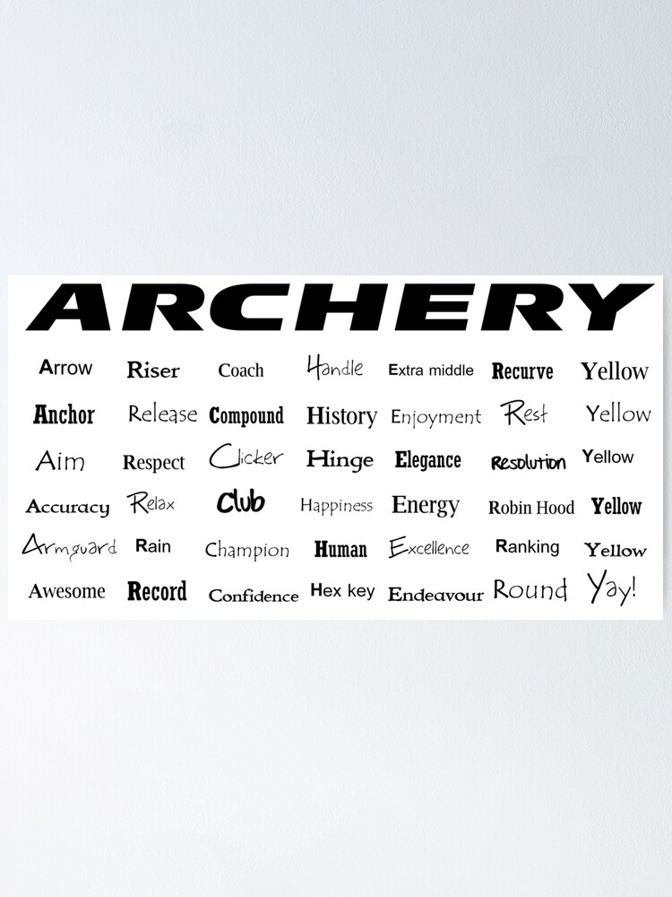"Archery words" Poster by archerylife | Redbubble