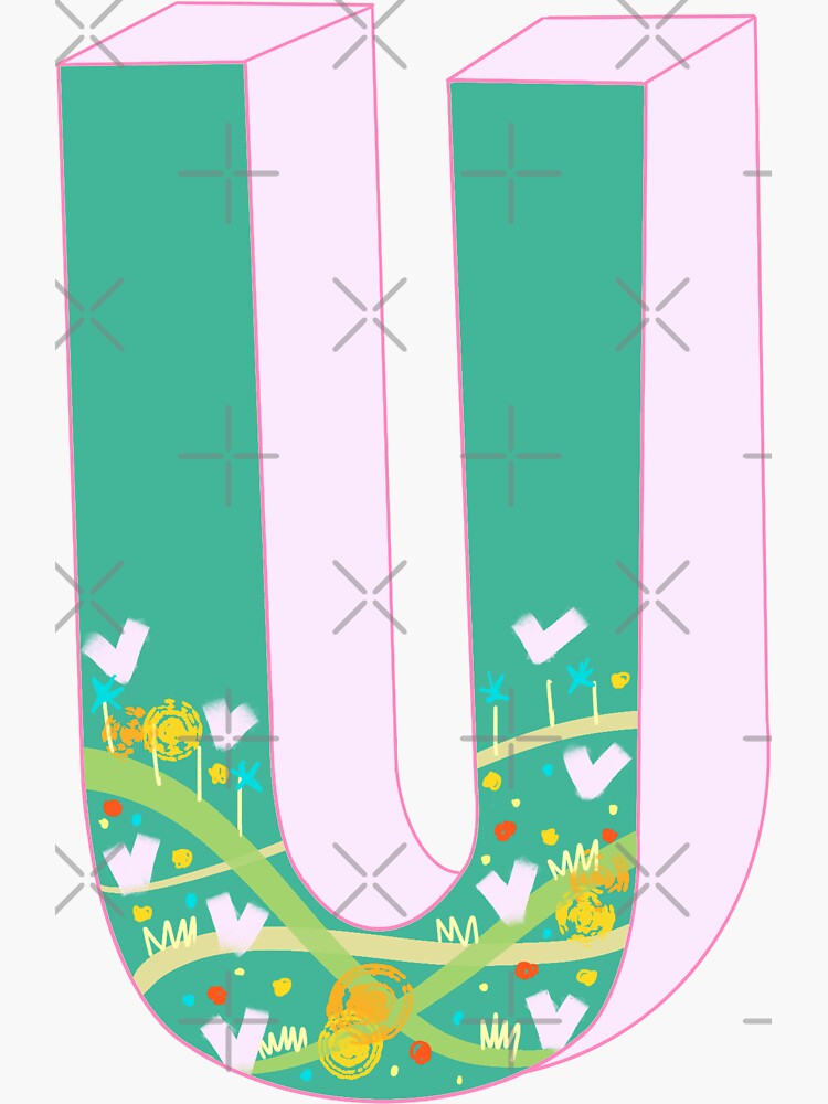 "Eastern Bloom Letter U" Sticker for Sale by Ohneini | Redbubble