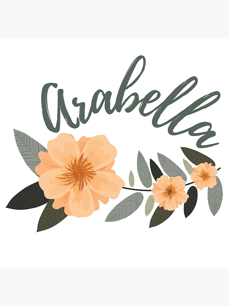 "Arabella Name With Pretty Flowers | Neutral Color Colour Name Design ...