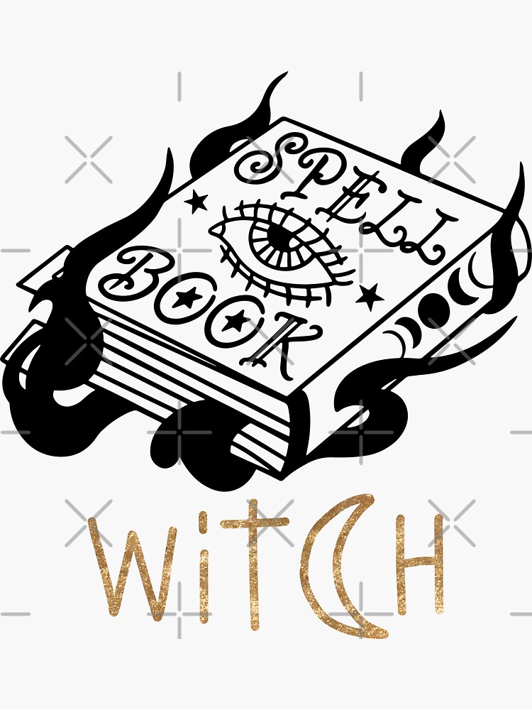 "Witch Spell Book" Sticker for Sale by Hudyakart | Redbubble