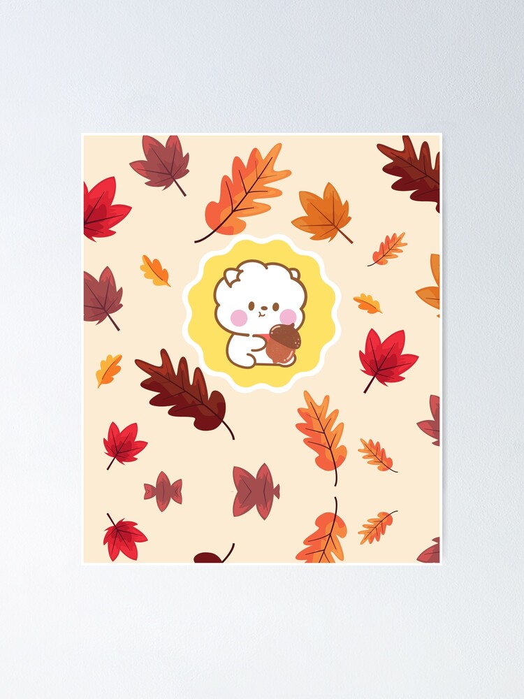 "Cute Kawaii BTS BT21 character RJ - Autumn Fall - Jin lover" Poster ...