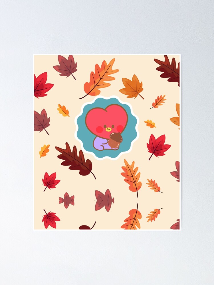 "Cute Kawaii BTS BT21 character Tata - Autumn Fall - V Taehyung lover ...