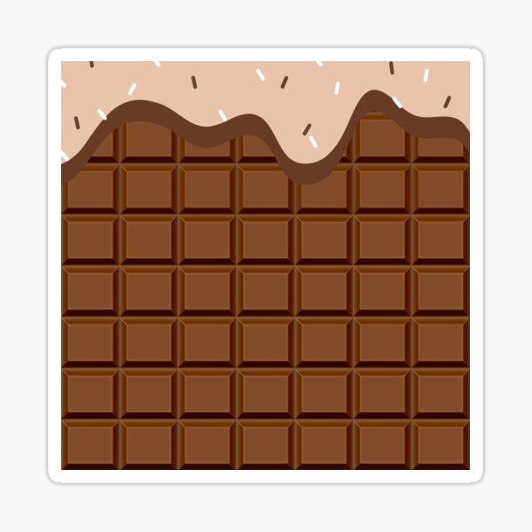 "Chocolate bar with dripping chocolate sauce and sprinkles " Sticker ...