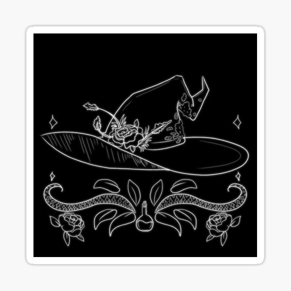 "Witch Hat Sticker" Sticker for Sale by ShellbysCorner | Redbubble