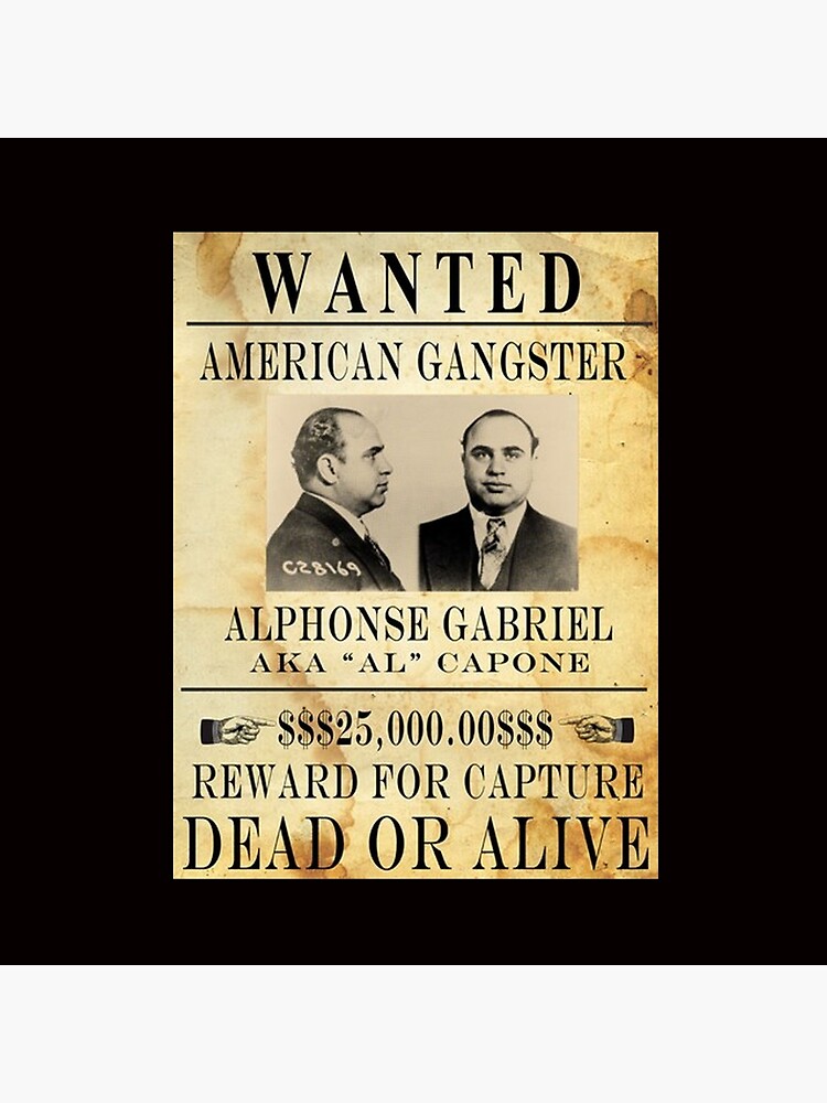 "AL CAPONE : Vintage Gangster Wanted Poster" Throw Pillow for Sale by ...