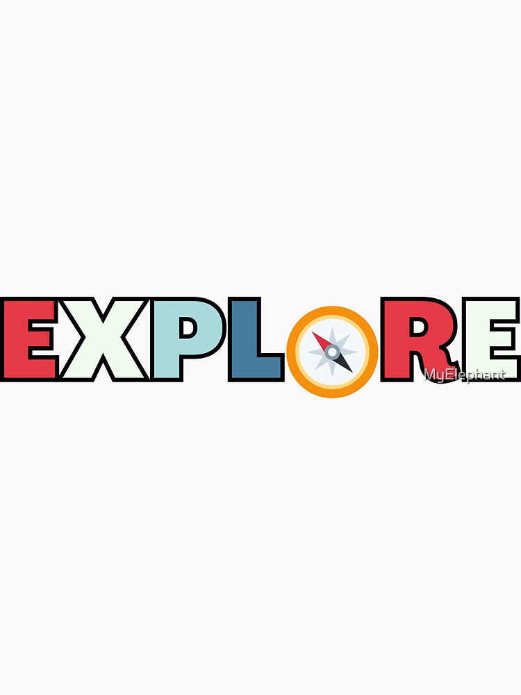 "Explore Everywhere Compass" Sticker for Sale by MyElephant | Redbubble