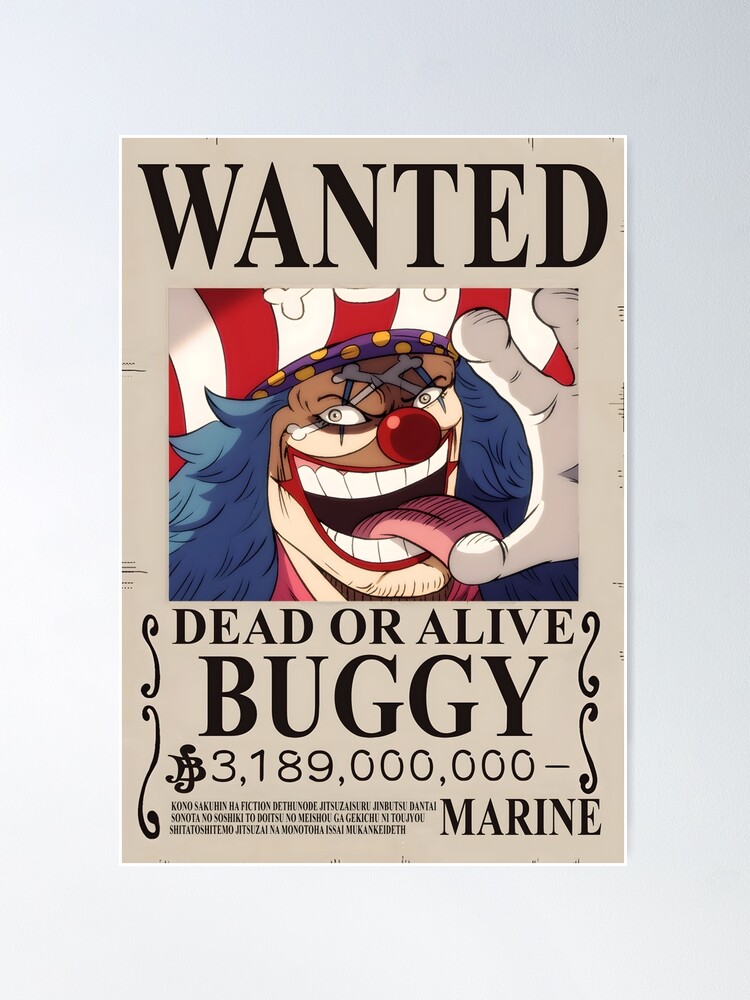 Captain Buggy | Wanted Poster, One Piece Poster, Anime Lover Gift ...