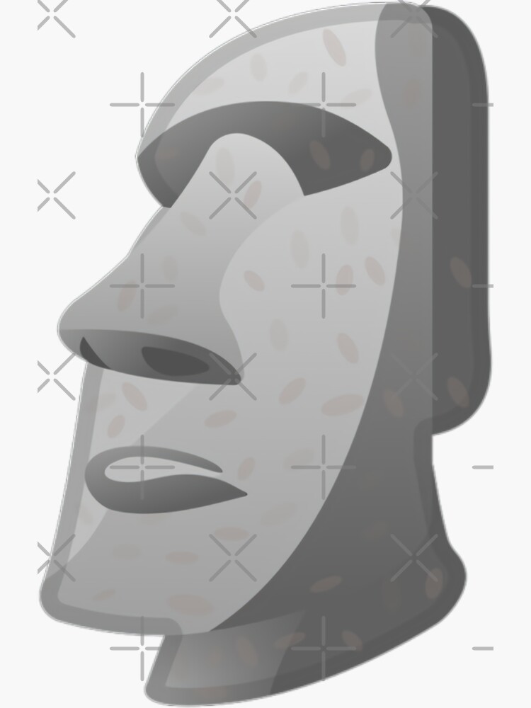 "Moai Stone Face" Sticker for Sale by Dragard | Redbubble