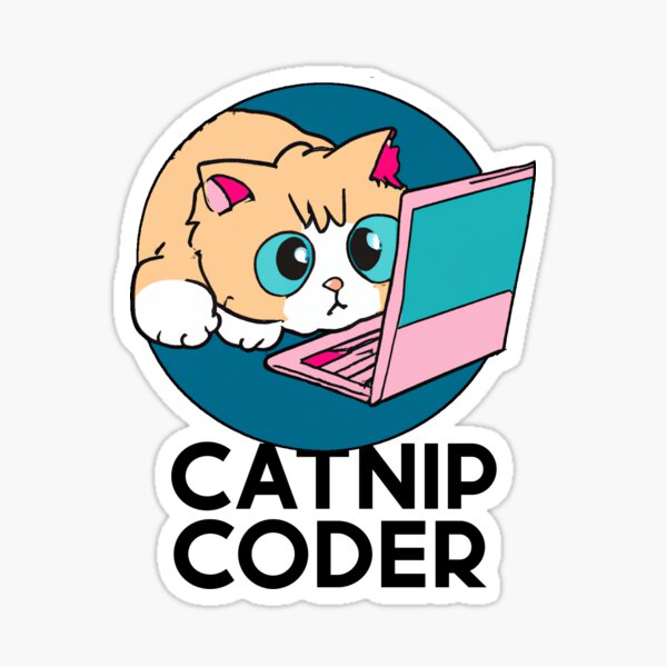 "Catnip Coder" Sticker for Sale by I-am-inspired | Redbubble
