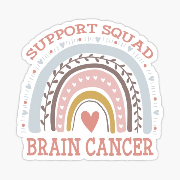 "Support Squad Brain Cancer Awareness Rainbow" Sticker for Sale by ...