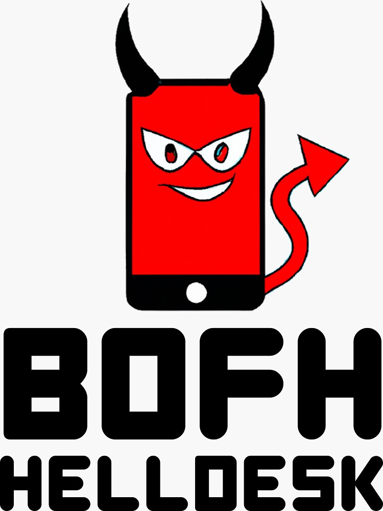 "BOFH Helldesk" Sticker for Sale by I-am-inspired | Redbubble