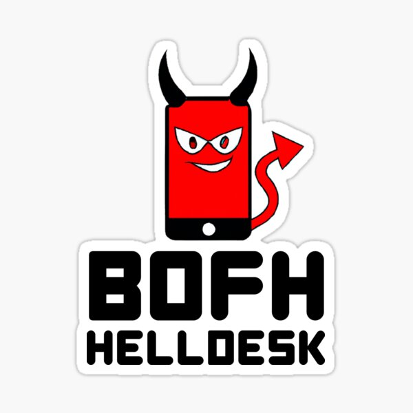 "BOFH Helldesk" Sticker for Sale by I-am-inspired | Redbubble