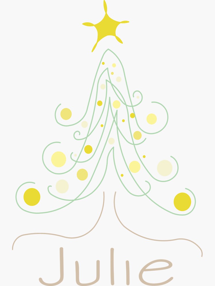 "Julie | Named Christmas Tree | " Sticker for Sale by LoveNames87 ...