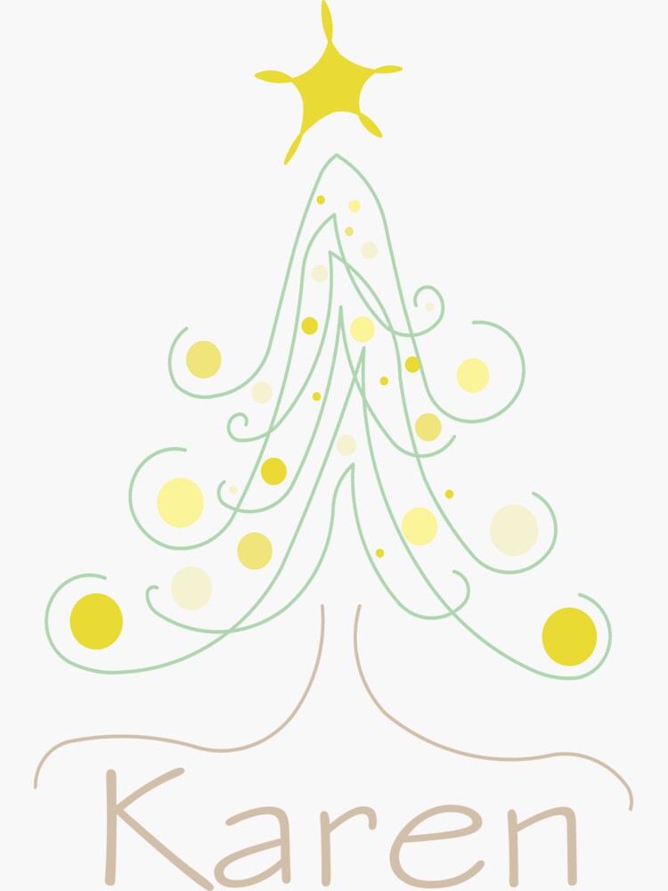 "Karen | Named Christmas Tree | " Sticker for Sale by LoveNames87 ...