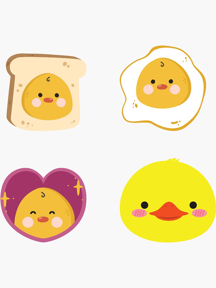 "Cute and small yellow ducks" Sticker for Sale by Drawyourdream | Redbubble