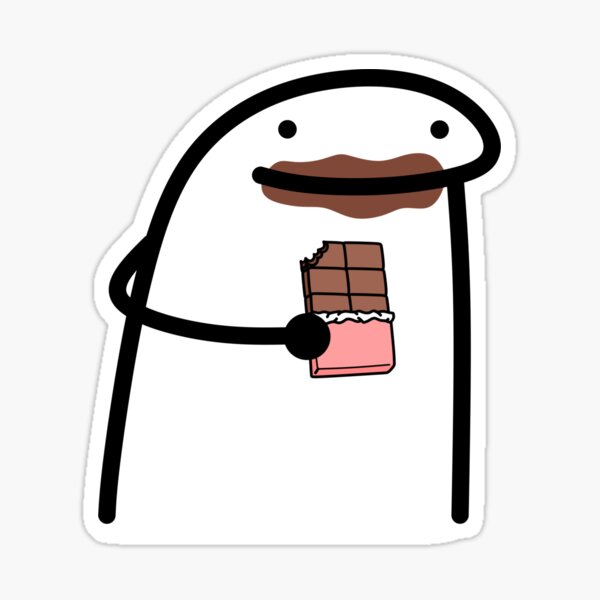 "Flork eating choclate meme stickers " Sticker for Sale by ...