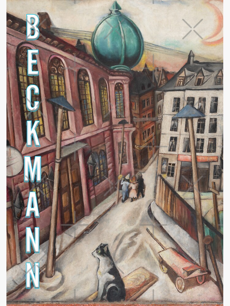 "beautiful painting by the painter Max Beckmann with the synagogue in ...