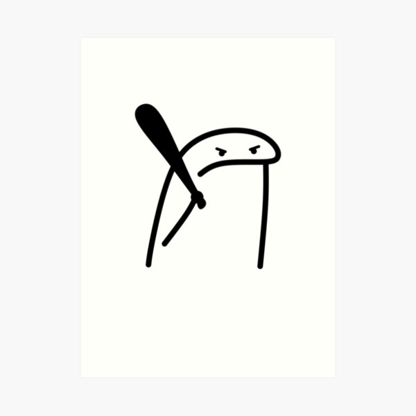 "Angry Flork holding a stick meme stickers " Art Print for Sale by ...