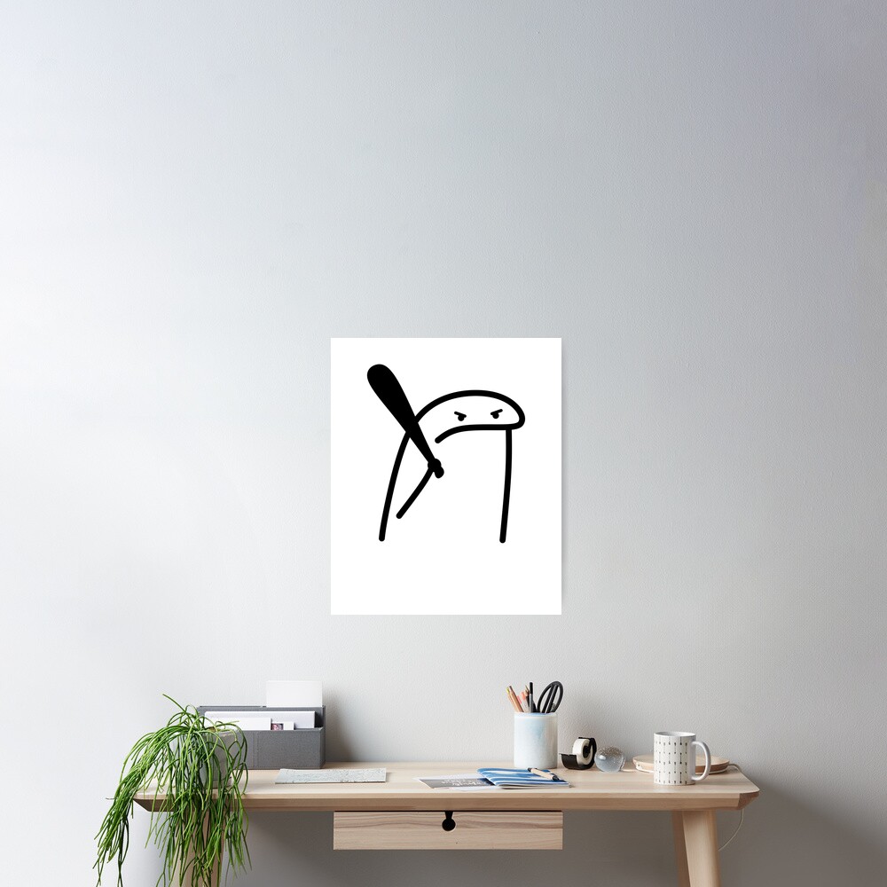 Póster «Angry Flork sosteniendo un palo meme pegatinas» de ...