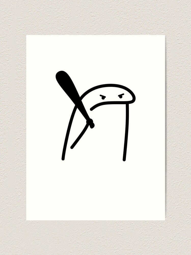 "Angry Flork holding a stick meme stickers " Art Print for Sale by ...
