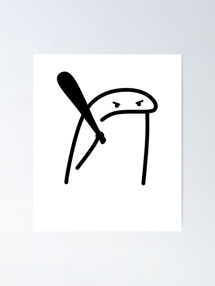"Angry Flork holding a stick meme stickers " Poster for Sale by ...