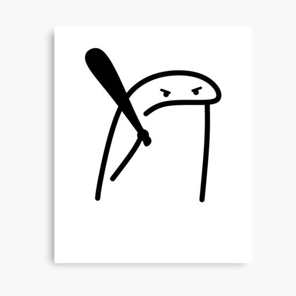 "Angry Flork holding a stick meme stickers " Canvas Print for Sale by ...