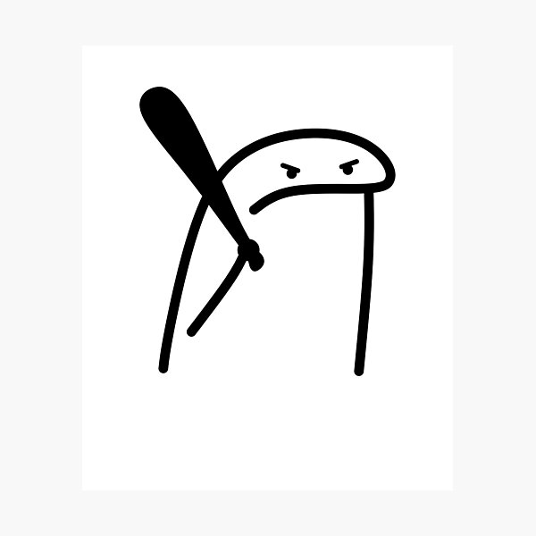 "Angry Flork holding a stick meme stickers " Photographic Print for ...