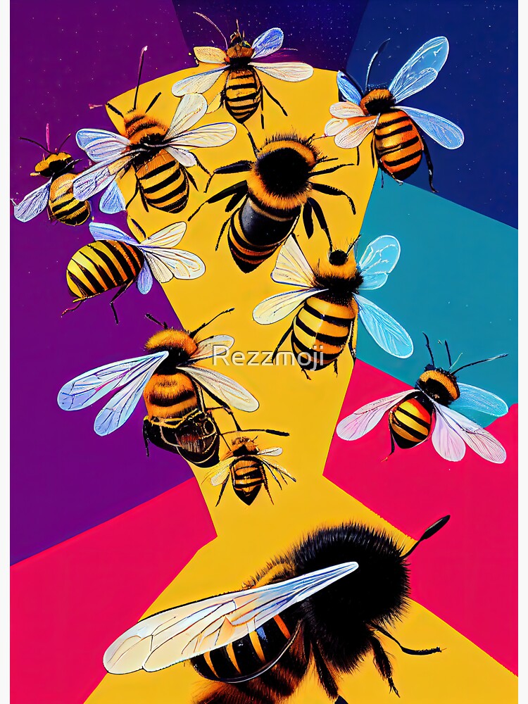"Bee Gang" Sticker for Sale by Rezzmoji | Redbubble