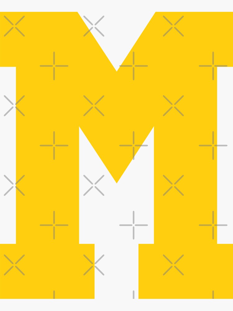 "Alphabet, Yellow M, Sports letter M" Sticker for Sale by TheCultStuff ...