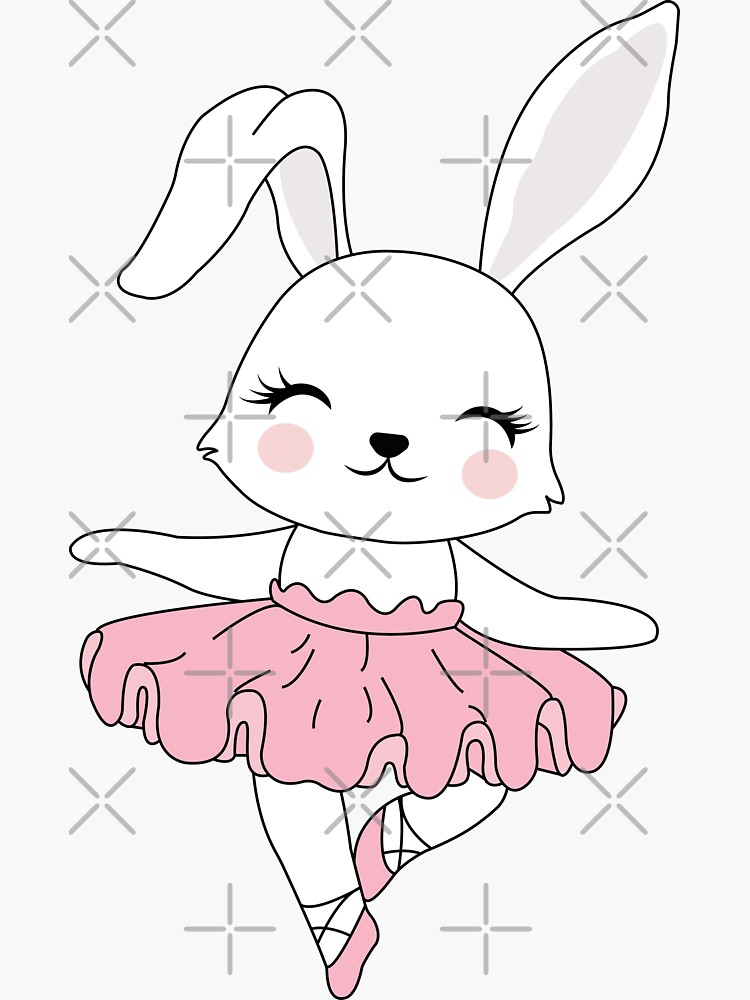 "Ballerina Rabbit | Cute Dancing Bunny | Ballet Tutu" Sticker for Sale ...