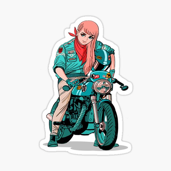 "Anime Biker Girl" Sticker for Sale by Rorulent | Redbubble