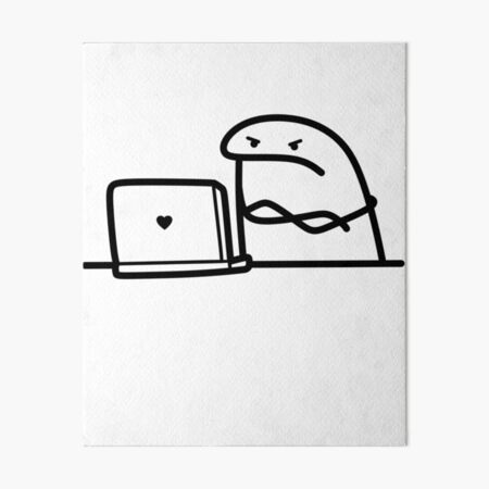 "Angry Flork in front of the laptop meme stickers " Art Board Print for ...