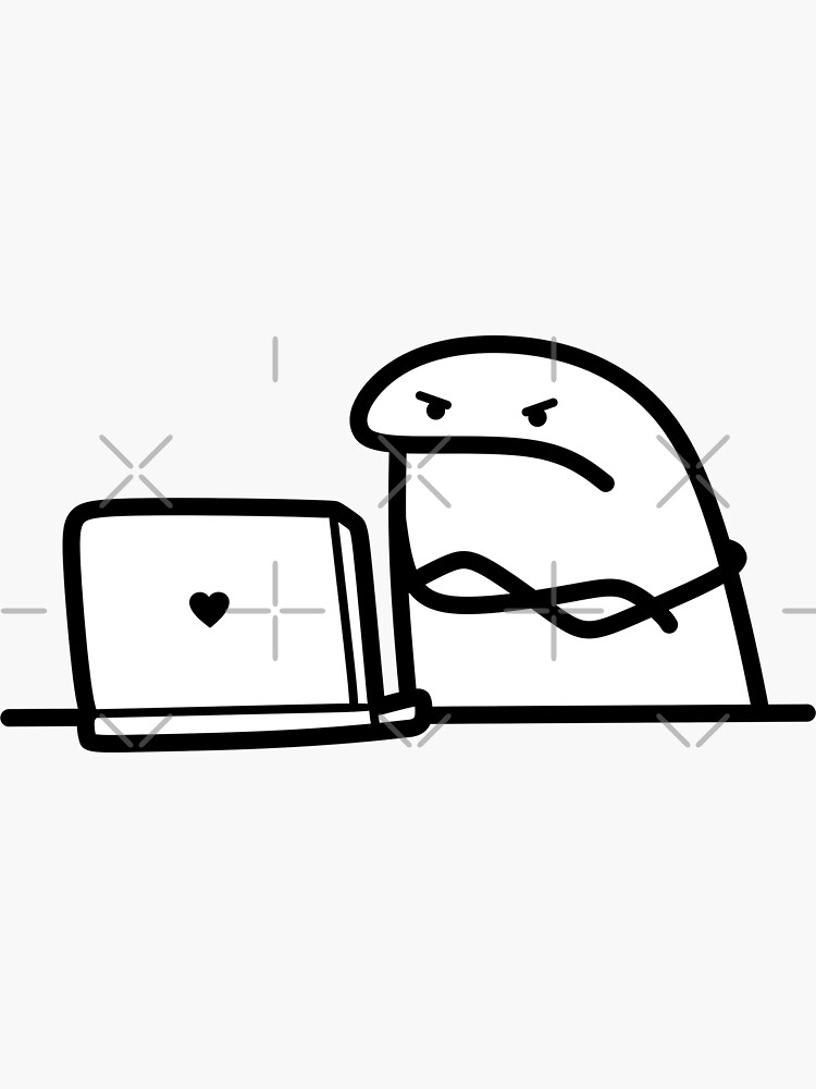 "Angry Flork in front of the laptop meme stickers " Sticker for Sale by ...