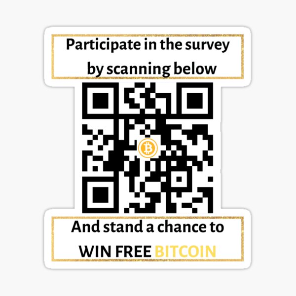 "Rick roll QR as free bitcoin survey " Sticker for Sale by ...